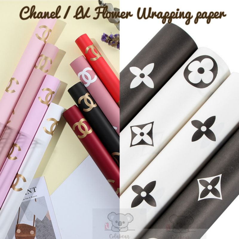 (10pcs) Waterproof Chanel/LV flower wrapping paper florist bouquet gift ...
