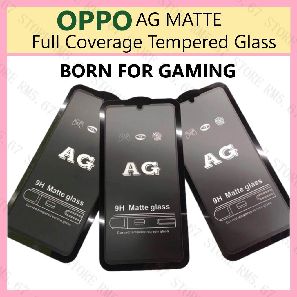 OPPO R9S AG 9D Full Coverage AG Matte Anti Fingerprint Tempered Glass ...