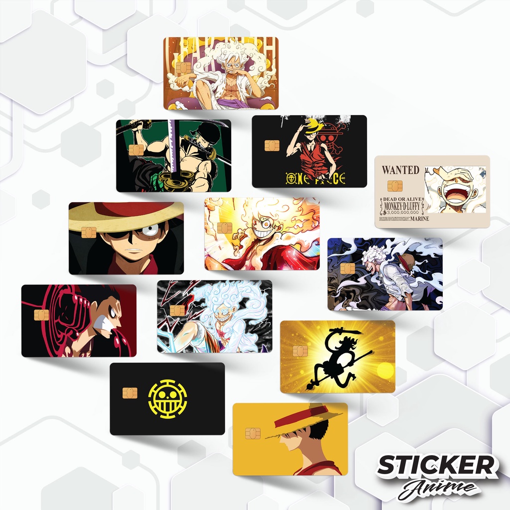 Sticker Anime One Piece Luffy Zoro Sanji Shanks Stiker Card Cover ATM ...