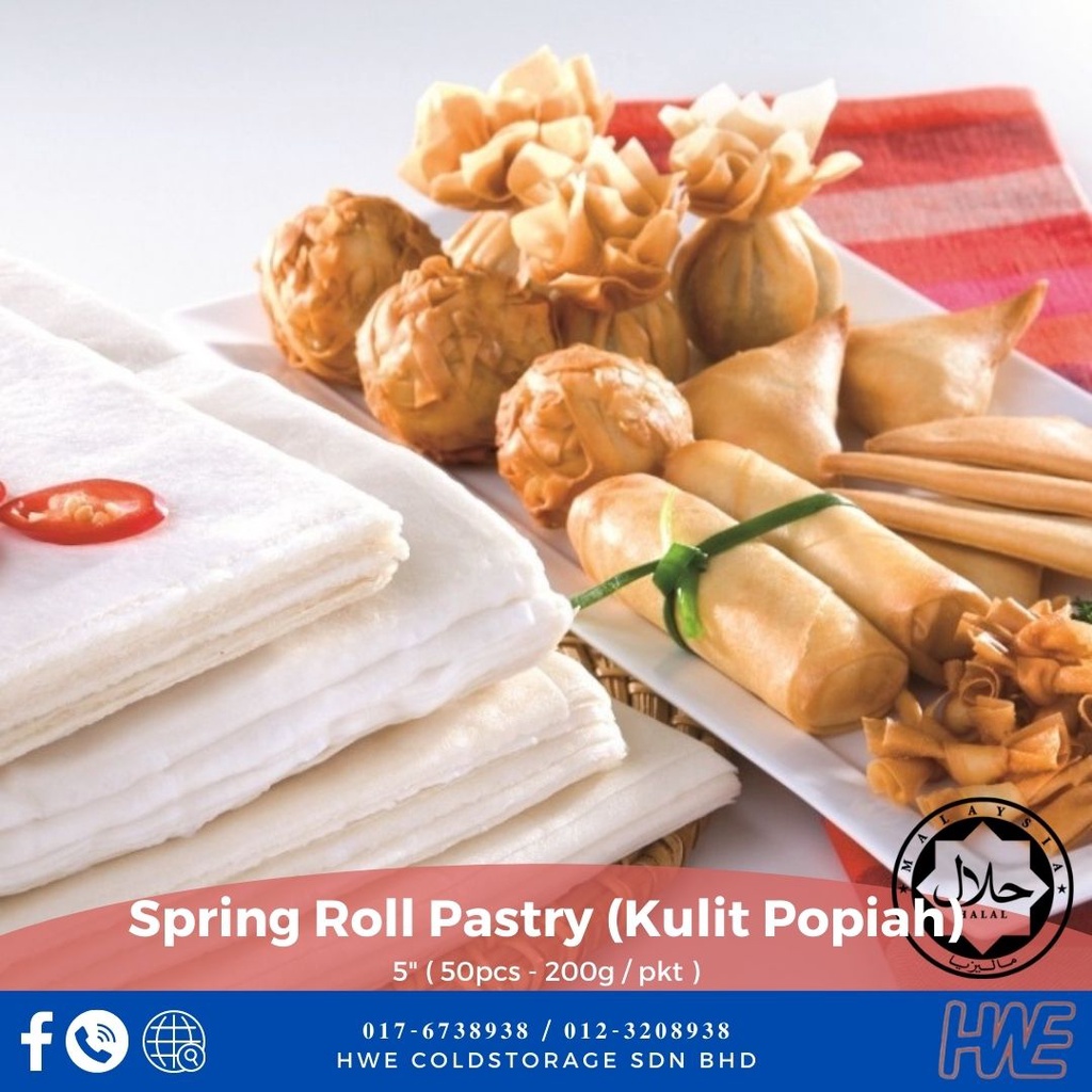 [Halal] KG Pastry Brand Spring Roll Pastry 5" | Kulit Popiah | 春卷皮 ...