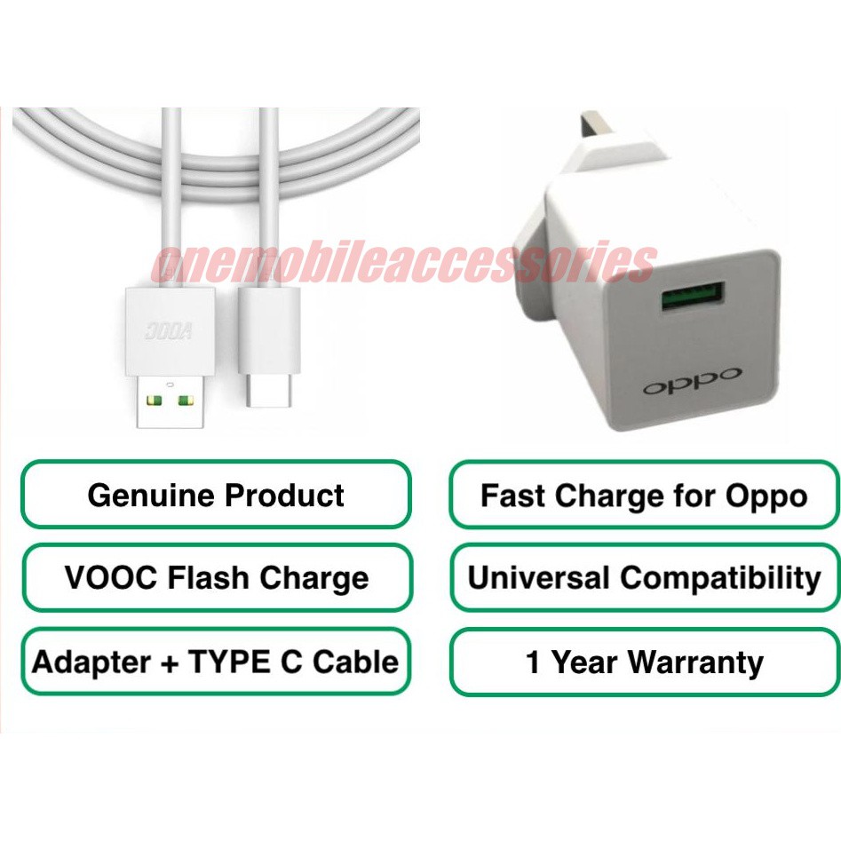 100% original OPPO VOOC TYPE-C Flash Charge Power Adapter with USB TYPE ...