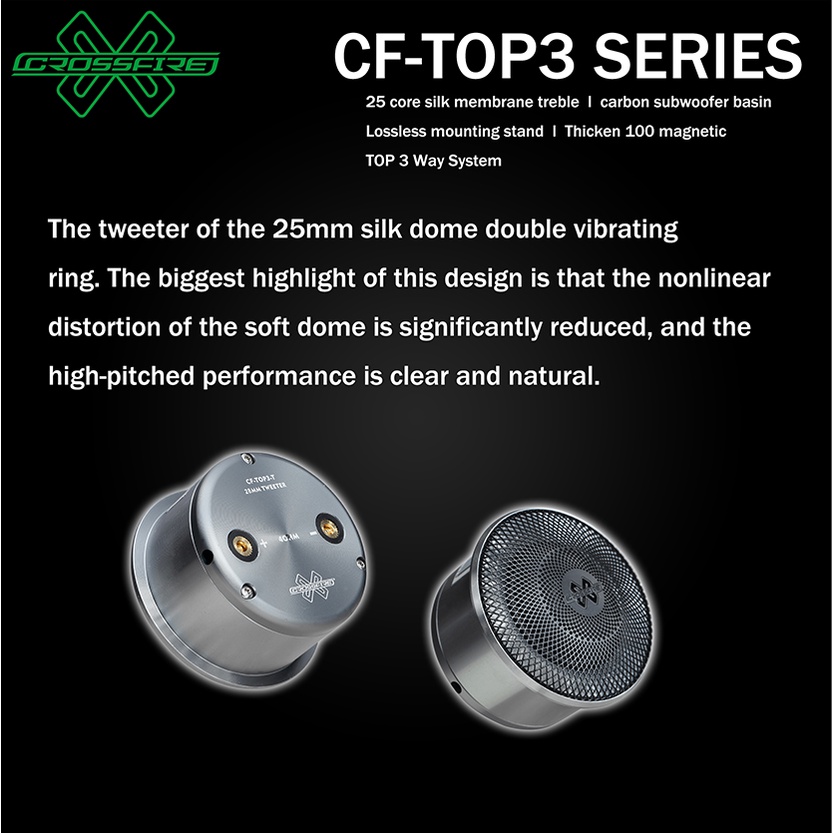 CROSSFIRE Top 3 Series 3 Way Speaker System | Shopee Malaysia