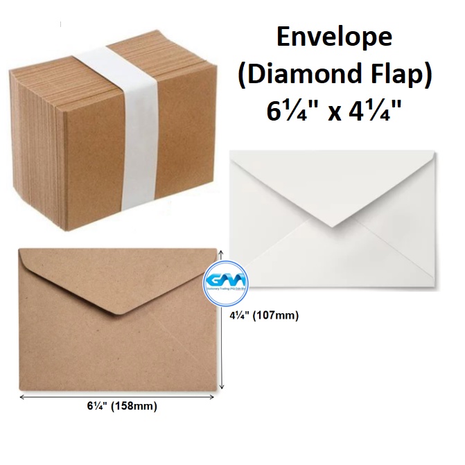 Envelope 6¼" x 4¼" (158mm x 107mm) 20'sheets | A6 Envelope | Postcard ...