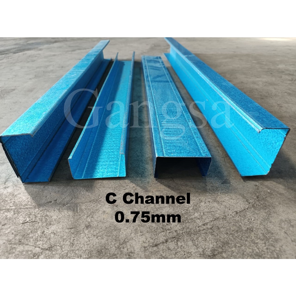 C Channel 153 / Biru Besi C 0.75mm (59”) / Besi Bumbung C | Shopee Malaysia