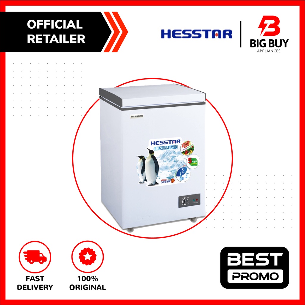 Hesstar 100L 2 IN 1 Dual Chest Freezer(Freezer with Refrigerator mode ...