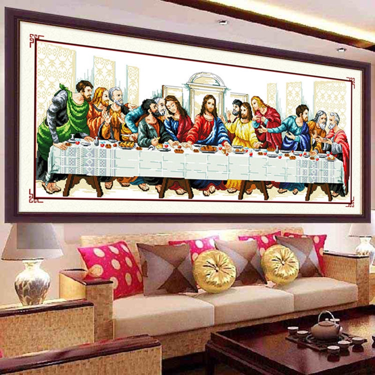 DIY 11CT Printed Last supper, jesus Cross stitch,Sets For Embroidery ...