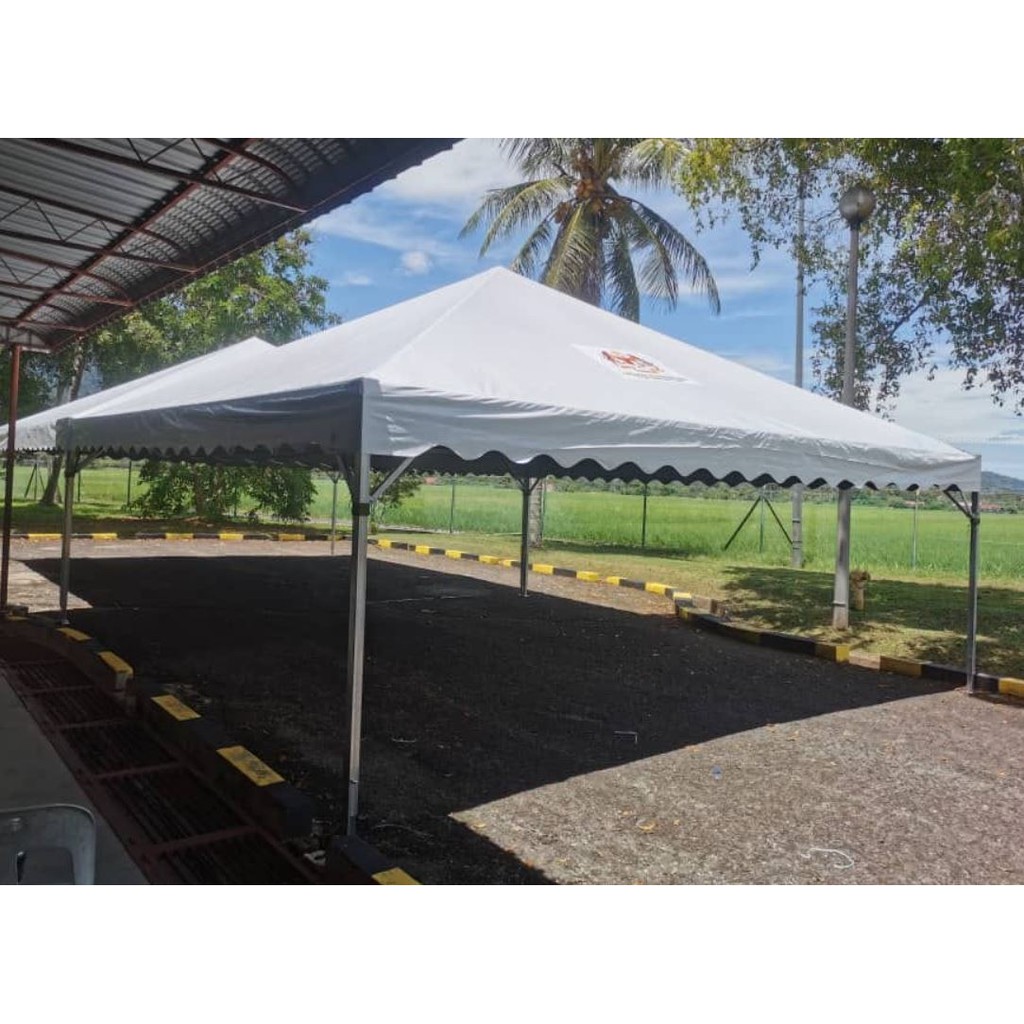 Canvas Only 20 ' x 20' Pyramid Canopy Tent White Silver PVC Tarpaulin ...