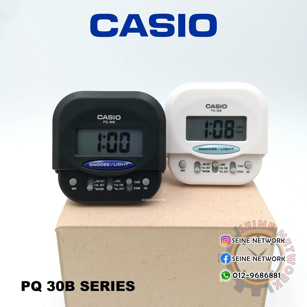[PQ-30B Travel Clock] Casio Small Size Digital Alarm Clock AUTHENTIC ...