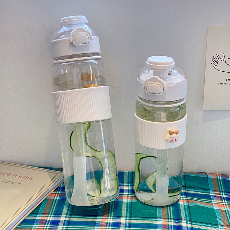 READY! Botol Air Water Bottle with Straw Cute Kawaii Korean Style ...