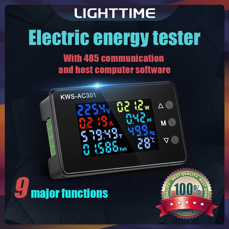 LIGHTTIME 2021 NEW Digital Electric energy tester Voltmeter Ammeter AC ...