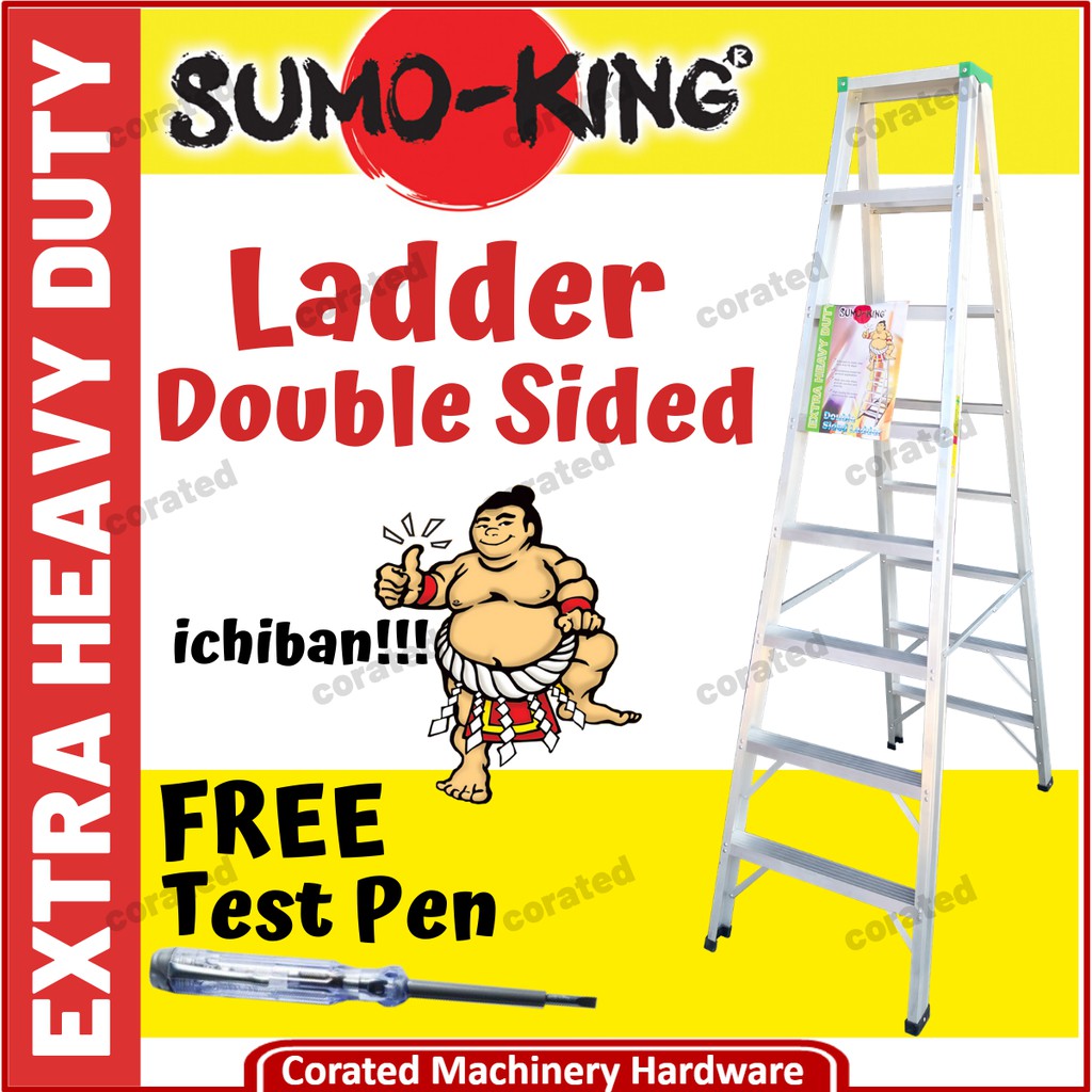 [CORATED] SUMO KING Extra Heavy Duty Double Sided Ladder 7 / 8 / 9 / 10 ...