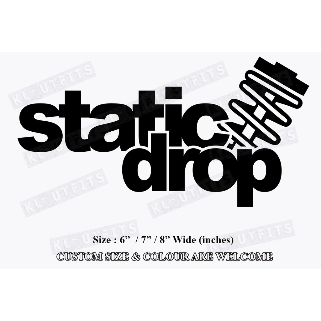 Static Drop Suspension Car Stickers Bumper Windshield JDM Honda EG EK ...