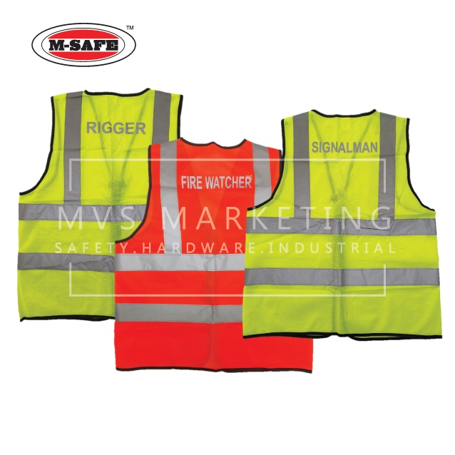 M-SAFE SAFETY TRICOT WITH ZIP / 2 INCHES REFLECTIVE TAPE SAFETY VEST ...