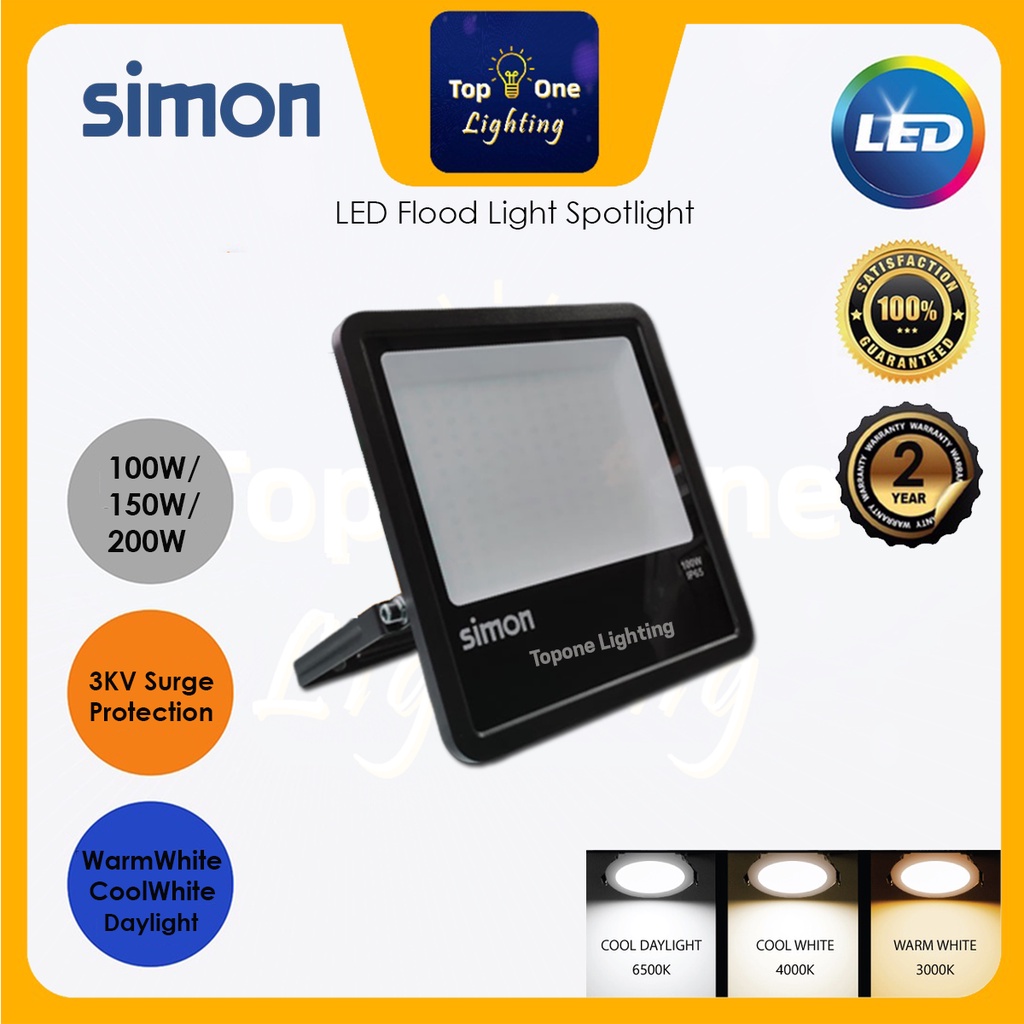 SIMON IP65 LED Flood Light Spotlight 100W/150W/200W Outdoor Lighting ...
