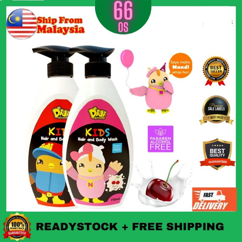 Didi & Friends Kids Hair & Body Wash Head to Toe, Mandian Shampoo ...