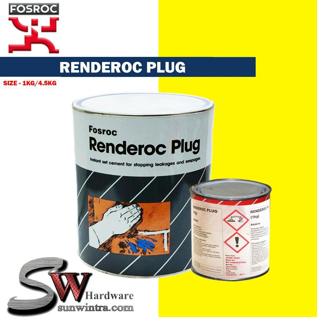 FOSROC RENDEROC PLUG / HYDROPLUG # 1KG / 4.5KG WATERPLUG / SIMEN CEPAT ...