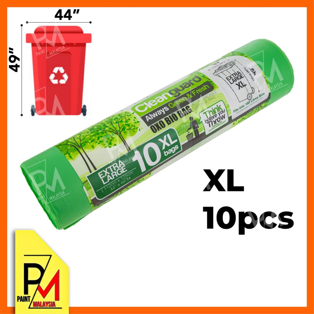 CLEANGUARD Garbage Oxo Bio Bag Size S/M/L/XL (Green) Bio Degradable ...