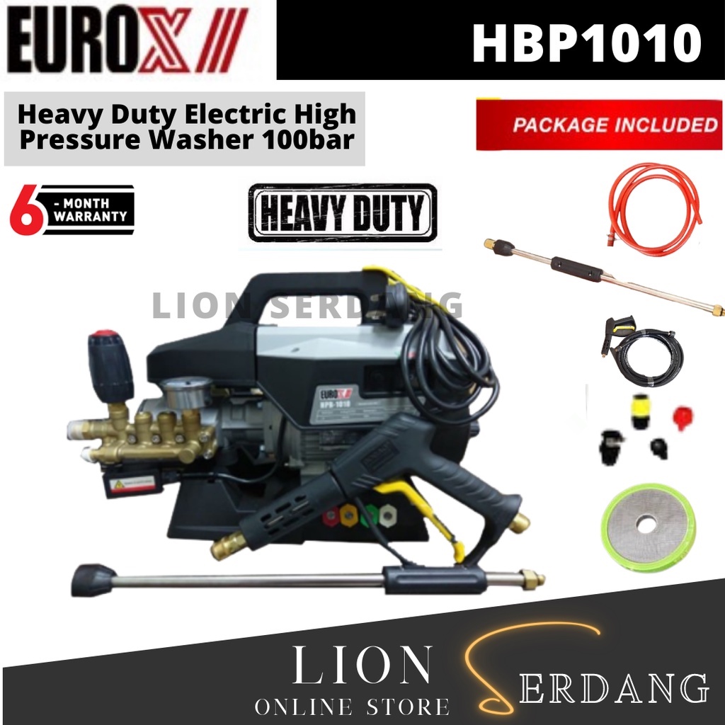 EUROX HBP1010 Heavy Duty Electric High Pressure Washer 100bar - Induction Motor | Shopee Malaysia
