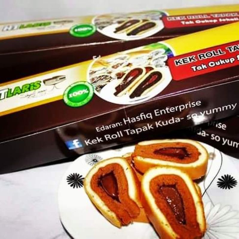 KEK ROLL TAPAK KUDA NUTELLA CAKE CHOCOLATE COKLAT FRESHLY BAKE CADBURY ...