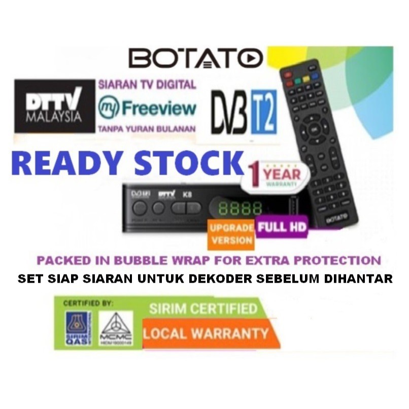 SIRIM And MCMC Certified MYTV DVB T2 HD DTTV My Freeview Digital TV ...