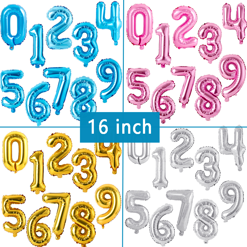 16 inch Small Number Balloon Age Balloon for Birthday Party Decorations ...