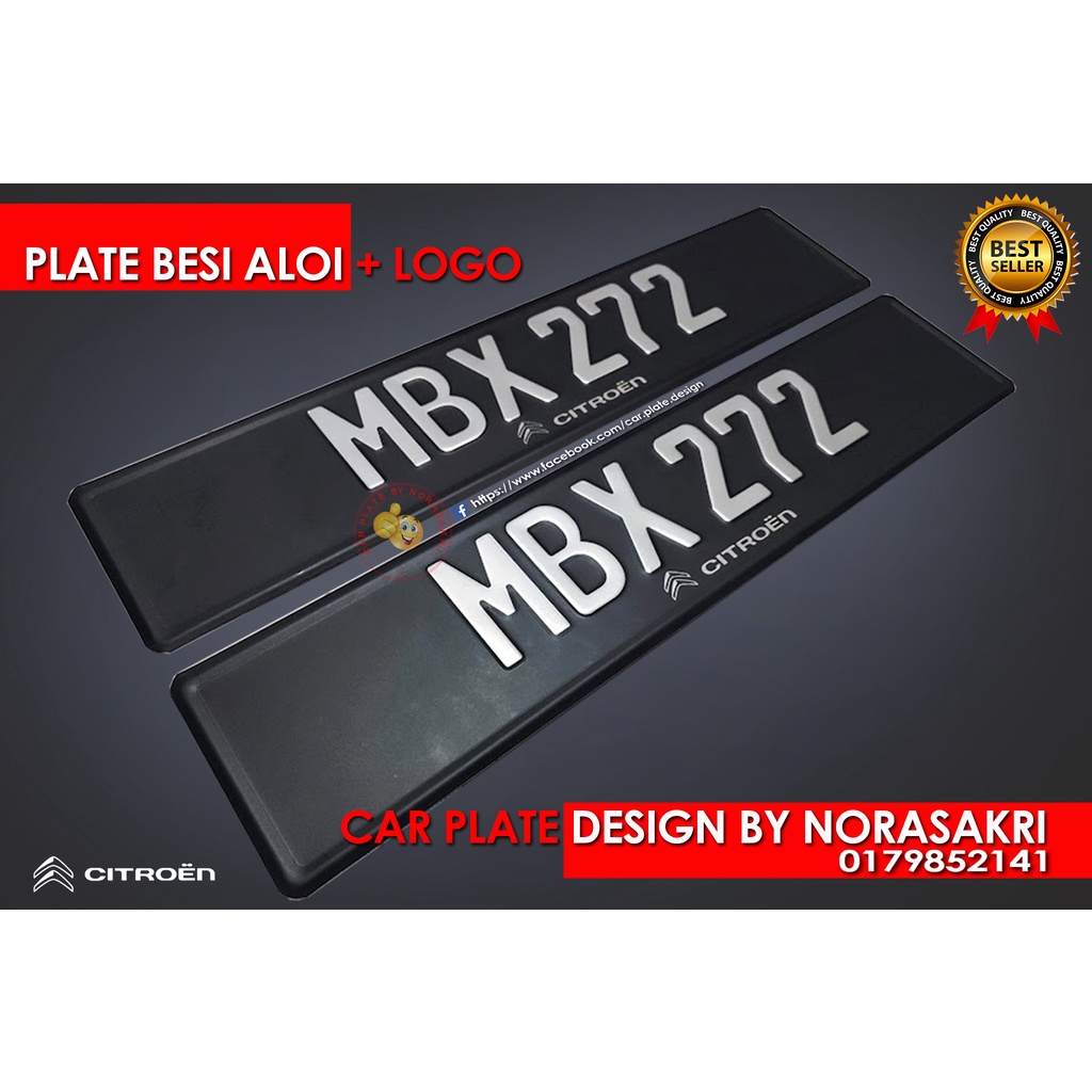 {{ OFFER }} 2PC PLATE BESI ALOI KETUK EURO @ PLATE NUMBER + LOGO ...