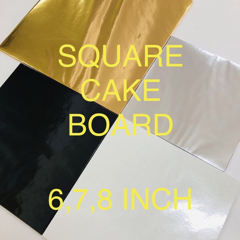 PETAK Kek Gold, Silver, Black, White SQUARE Cake Board (1pcs) | Shopee ...