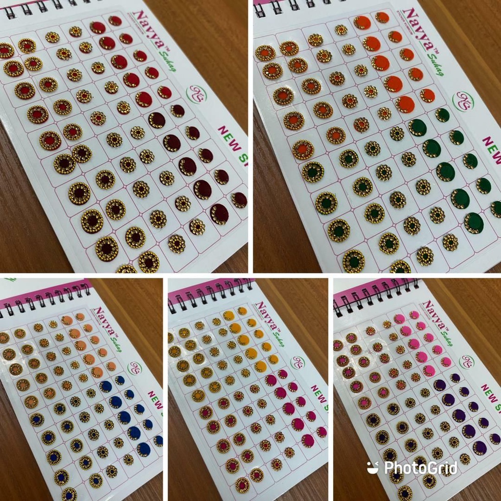 BD52 Bindi/ Pottu/ Sticker Pottu Booklet Navya Multi color with LCT ...