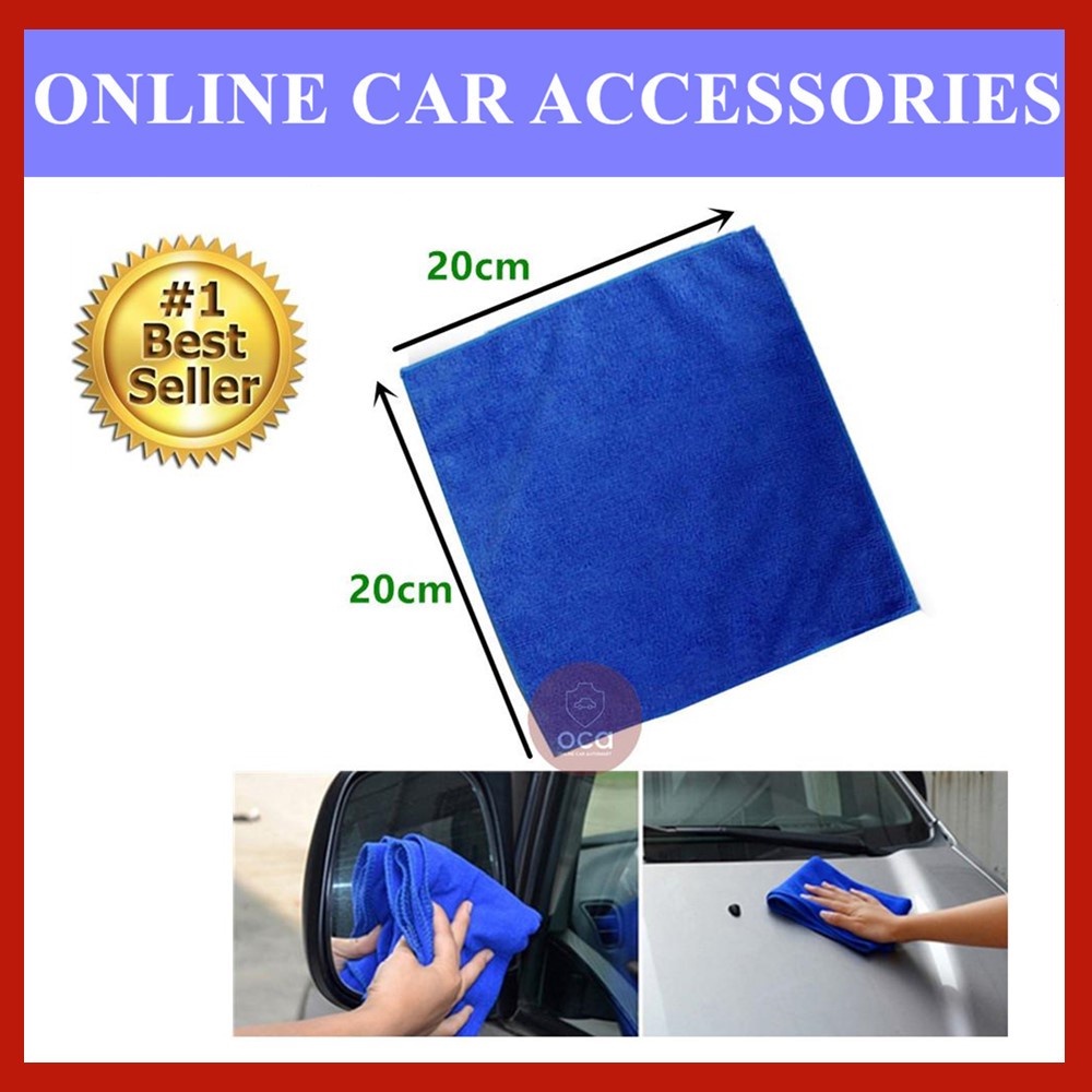 Soft Absorbent Wash Cloth Car Auto Care Microfiber Cleaning Blue Towels ...