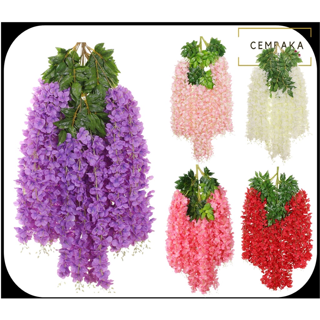 Wisteria Hanging Flower 12 pcs for Wedding Decoration Home Decoration ...