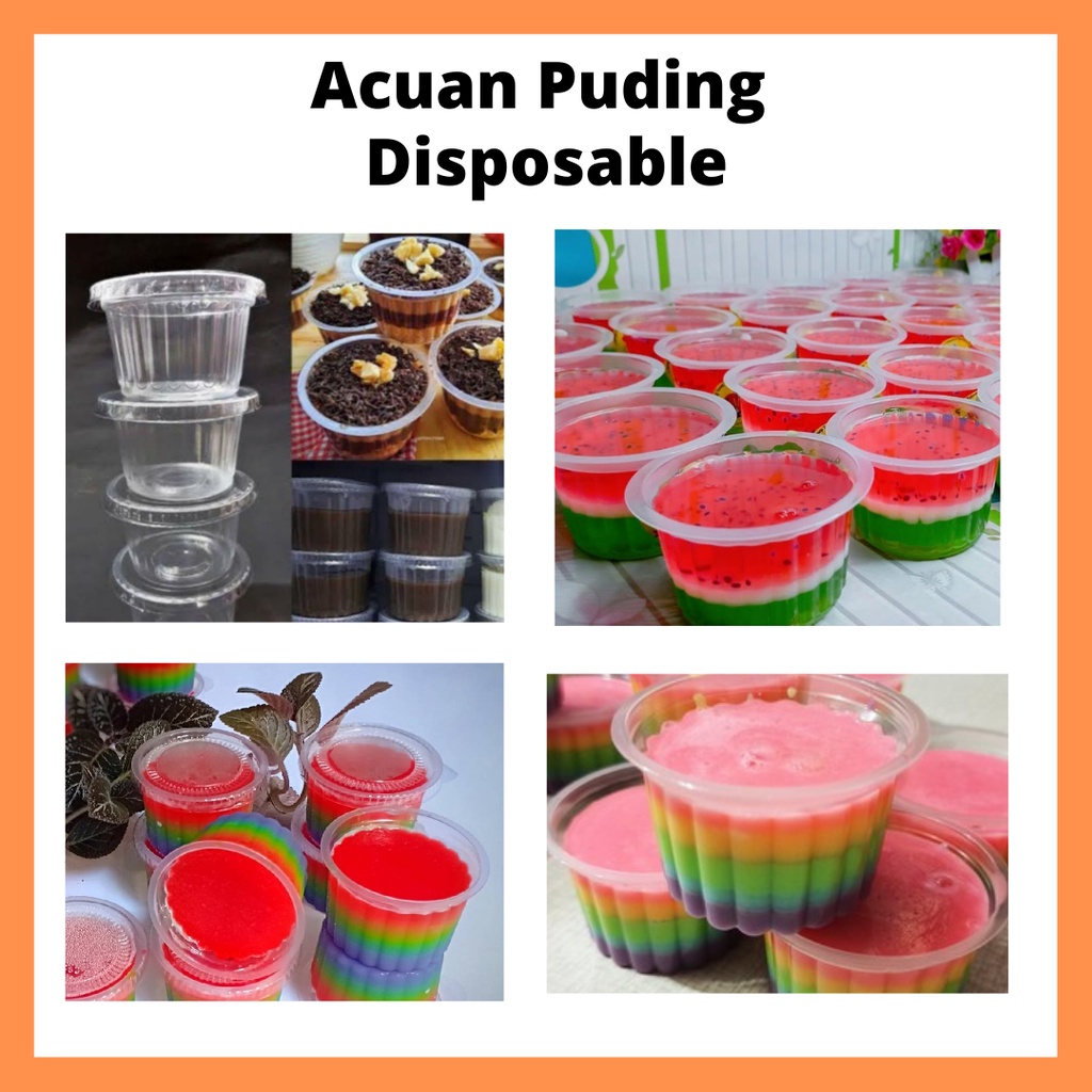 50 Pcs Acuan Puding Jelly Bertutup Agar-agar Acuan Puding Disposable ...