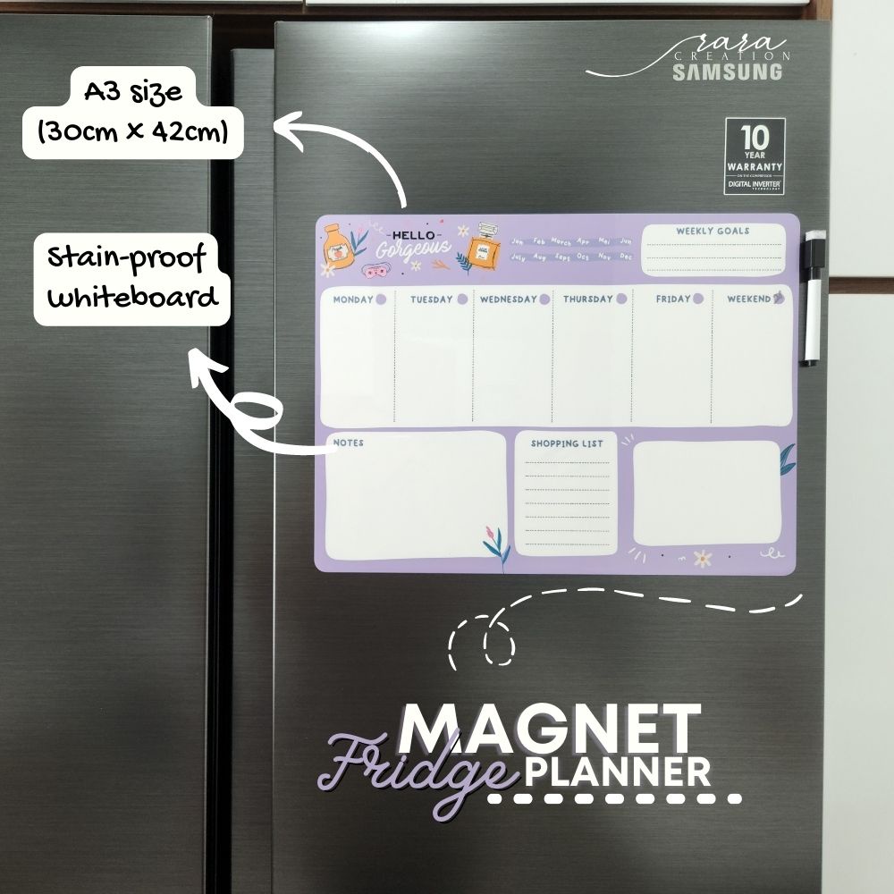 Whiteboard Magnet Fridge Planner, Magnetic Calender | Shopee Malaysia