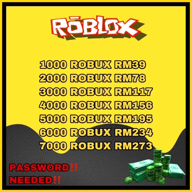 5 DAYS ROBUX MALAYSIA MURAH ROBUX MURAH ROBUX ROBLOX (1000-5000 ...