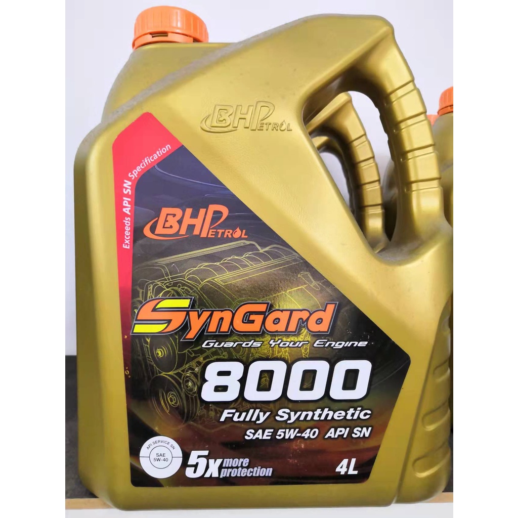 BHP SynGard 8000 SAE 5W/40 Fully Synthetic Engine Oil 4LT | Shopee Malaysia