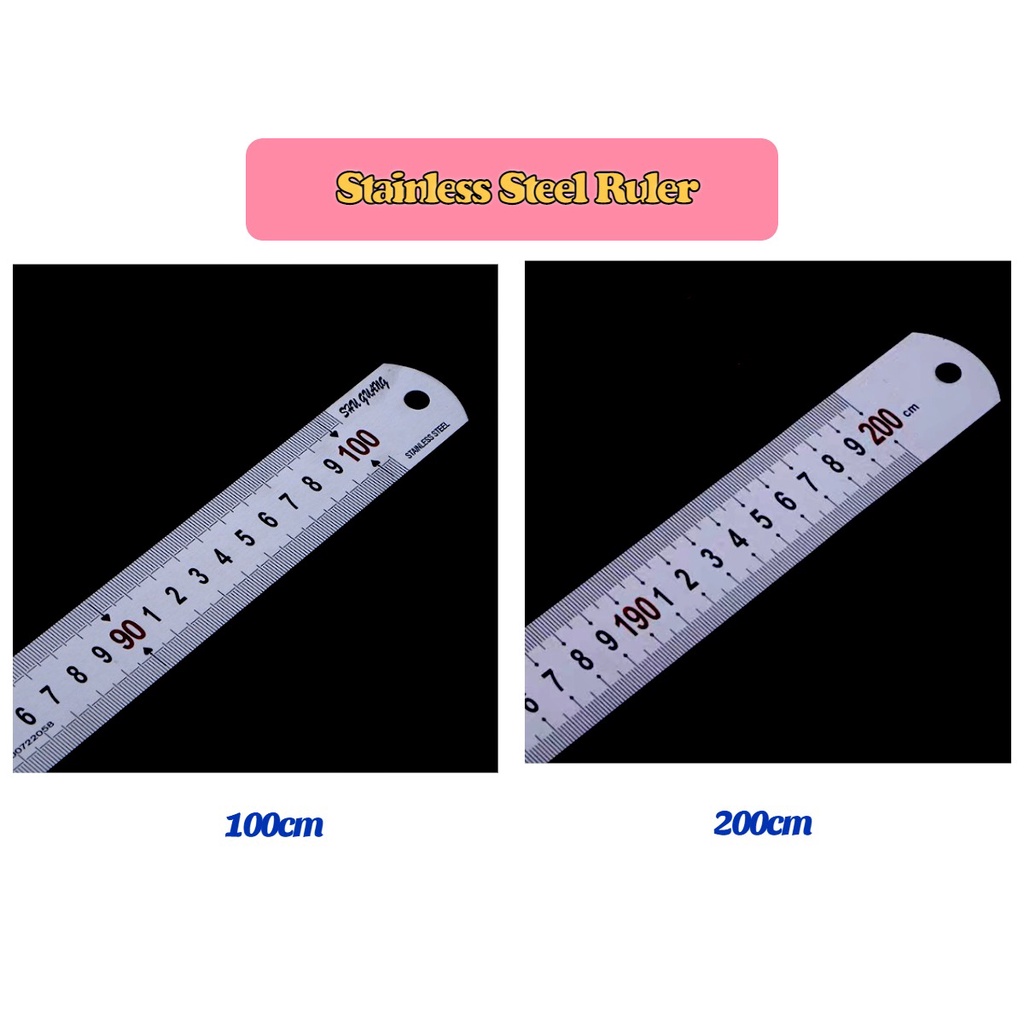 P 100cm / 200cm Ruler Stainless Steel 40 Inch 78 Inch For Office Store ...