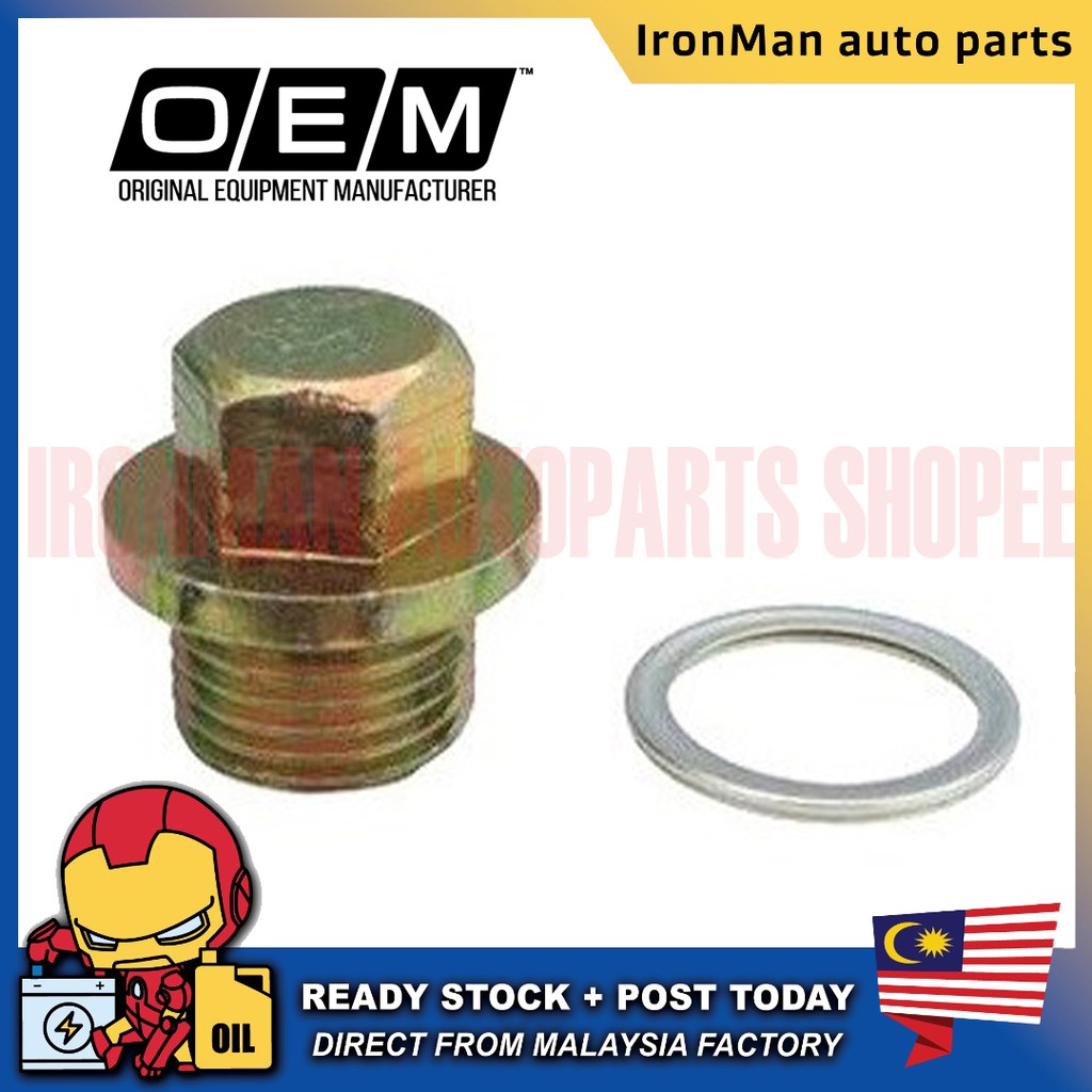 AUTOMOTIVE CAR PARTS DRAIN PLUG WITH GASKET PERODUA MYVI KELISA BEZZA ...
