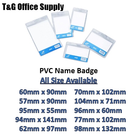 PVC Transparent Name Badge / Name Tag / Card Holder / Pemegang Kad ...