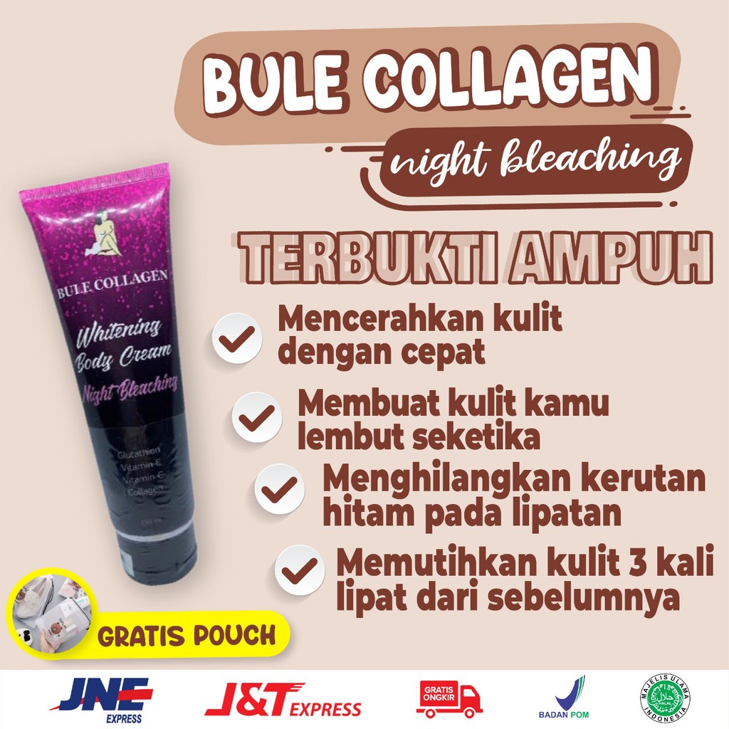 Night Bleaching Whitening Body Cream Bule Collagen (distri Sidoarjo ...