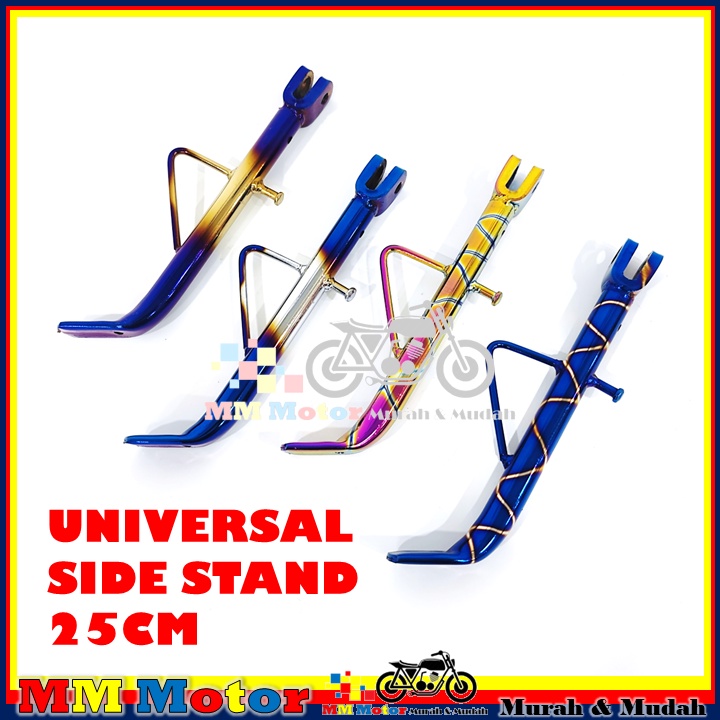 UNIVERSAL TITANIUM SIDE STAND / SINGLE STAND + SPRING TONGKAT MOTOR ...