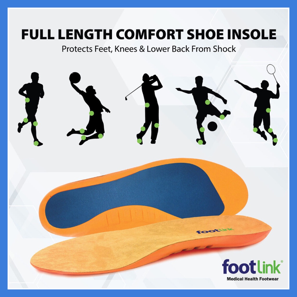 Footlink High Arch Insole Comfort Insole / Sport Insole for Plantar ...