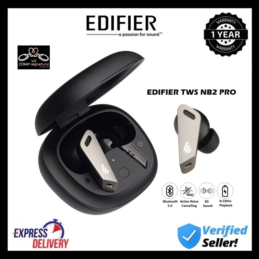 EDIFIER TWS NB2 PRO ACTIVE NOISE CANCELLATION TRUE WIRELESS BLUETOOTH EARPHONES EARBUD AMBIENT ...