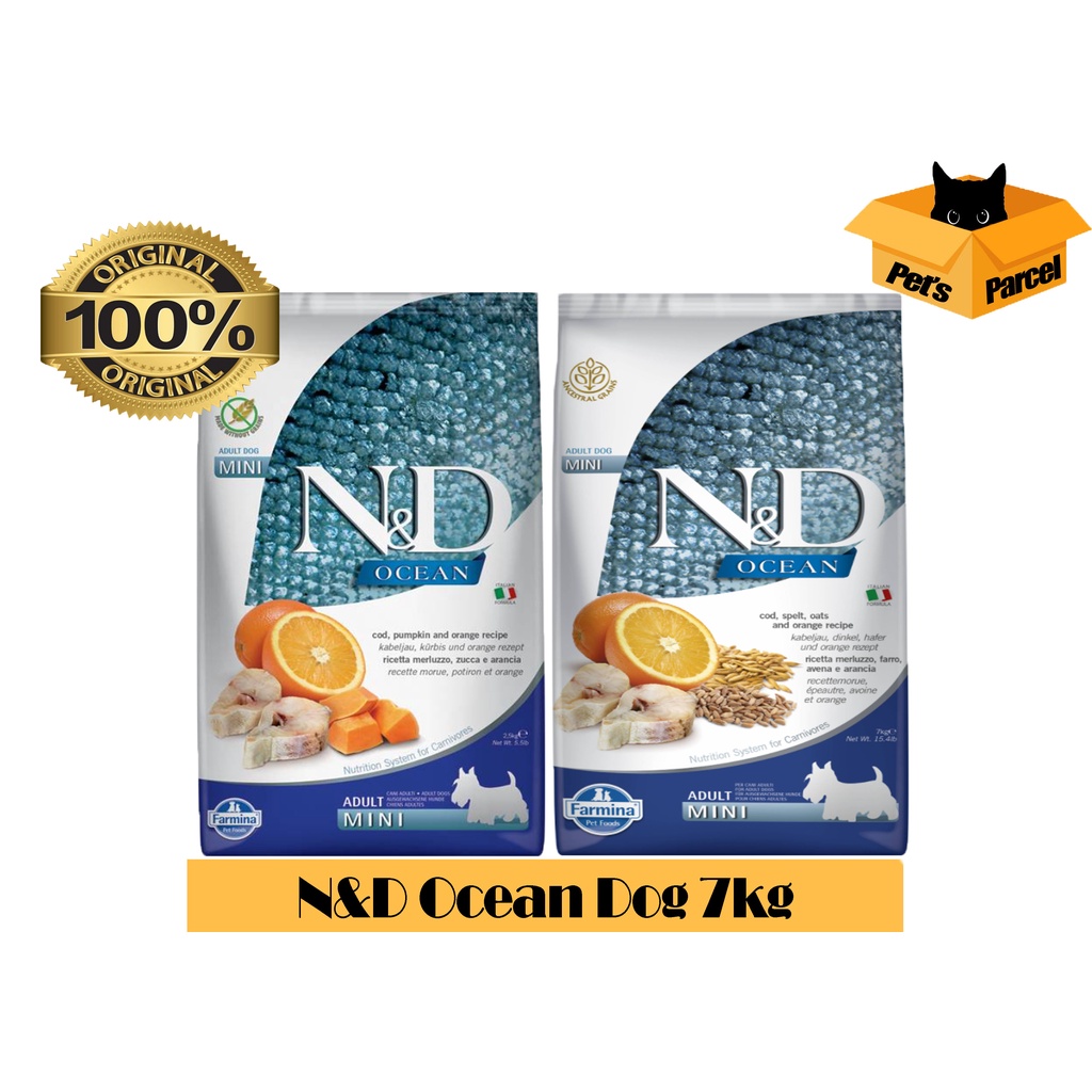 Farmina N&D Dog Food Ocean 7kg (Cod,Pumpkin&Orange / Cod,Spelt,Oats&Orange) Adult | Shopee Malaysia