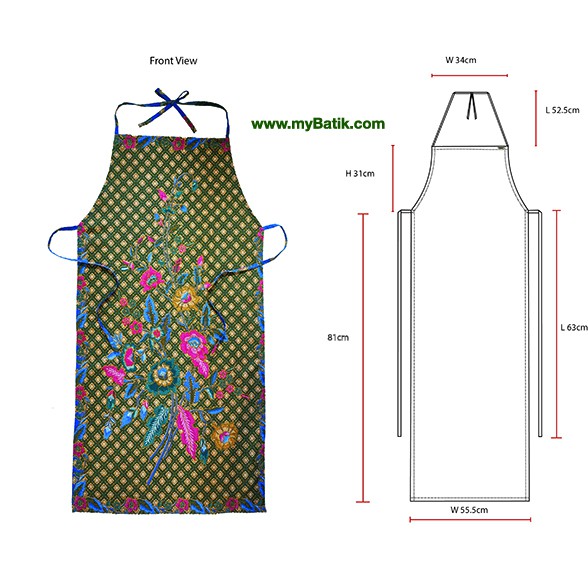 🇲🇾 Malaysian Batik myBatik Apron for your kitchen | Shopee Malaysia