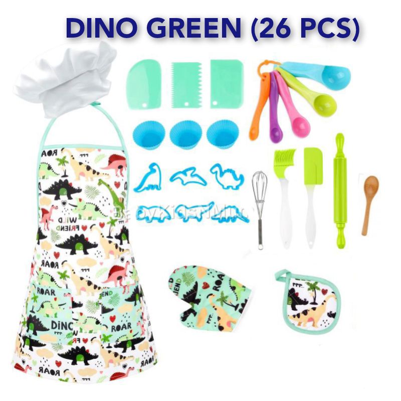 Set Apron Budak Kids Chef Complete Set Kitchen Gift Playset With Apron ...
