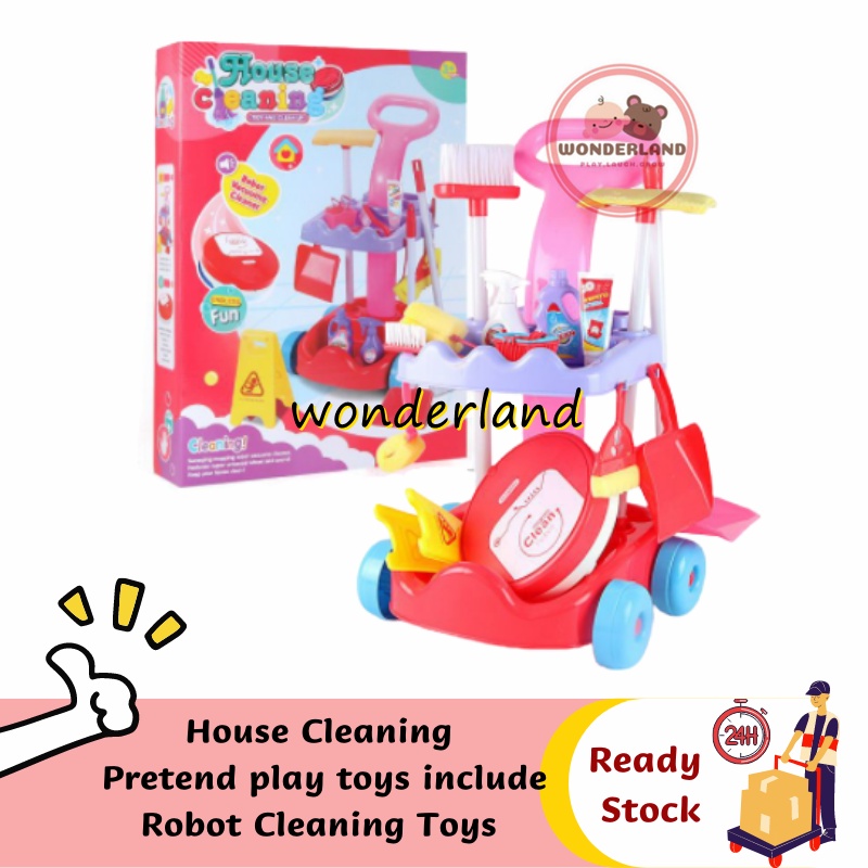 Cleaning Toys Trolley Cart Role Set House Simulation Cleaning Cart ...