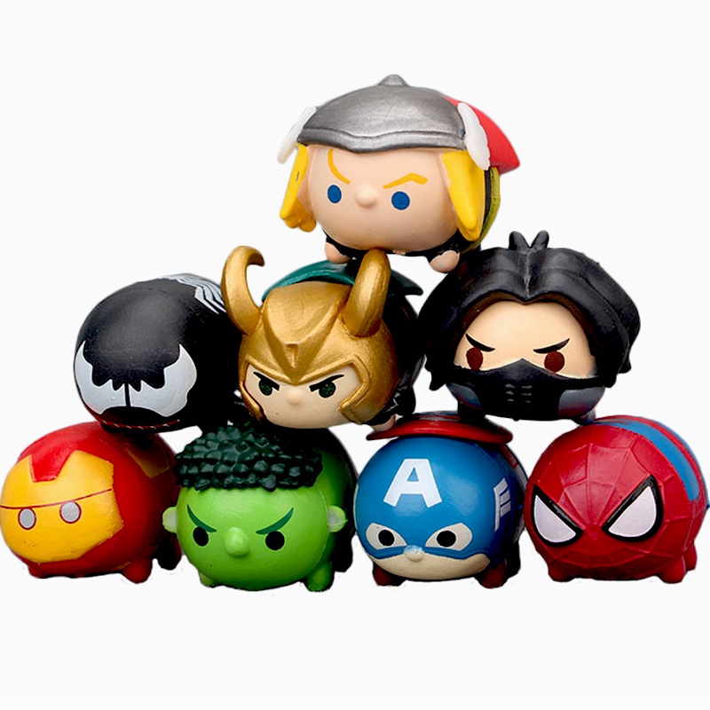 8 pieces Marvel Tsum Tsum Figures Thor Winter Soldier Hulk Iron man ...