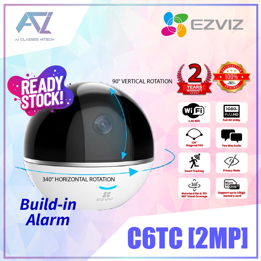 Ezviz C6TC CS-CV248 Full HD 1080p Wi-Fi Wireless Cloud CCTV Camera 360 ...
