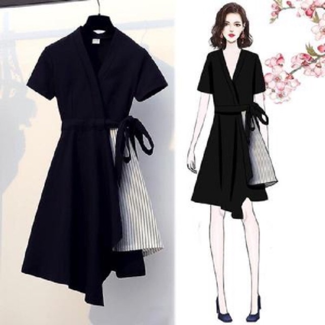 Office lady presentable black shirt dress formal attire fashion with ...