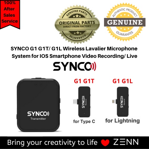 SYNCO G1 G1T G1L Wireless Lavalier Microphone System for I@S Type C Smartphone Video Recording ...