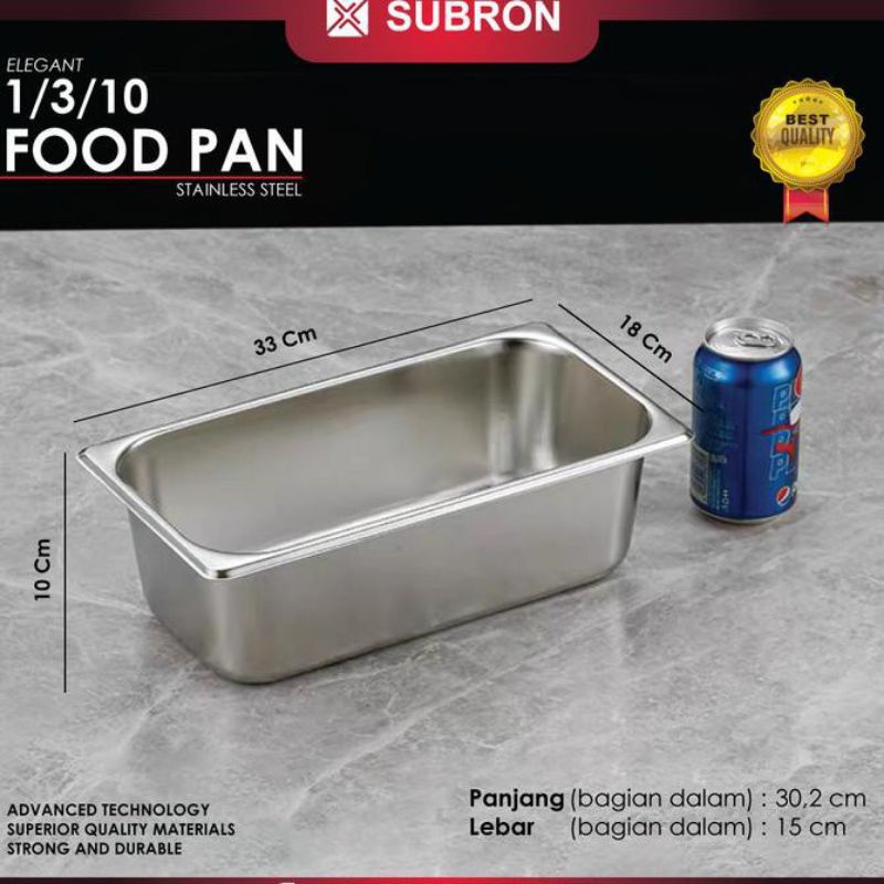 [ONLY Container] SUBRON FOOD PAN FoodPan Gastronom Stainless 1/3/ 6 cm ...